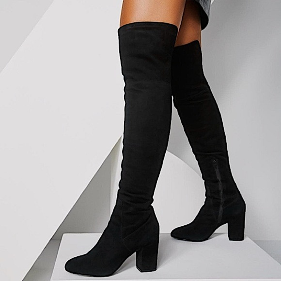 Bar III | Shoes | Bar Iii Black Suede Knee High Boots | Poshmark